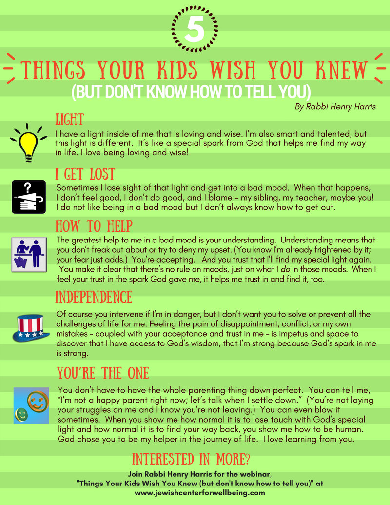 5 Things Your Kids Wish You Knew (Infographic) | Aish
