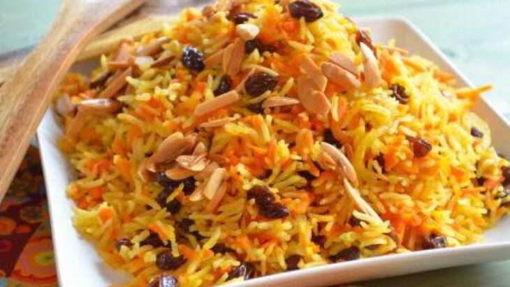 Fragrant Carrot And Raisin Basmati Rice | Aish