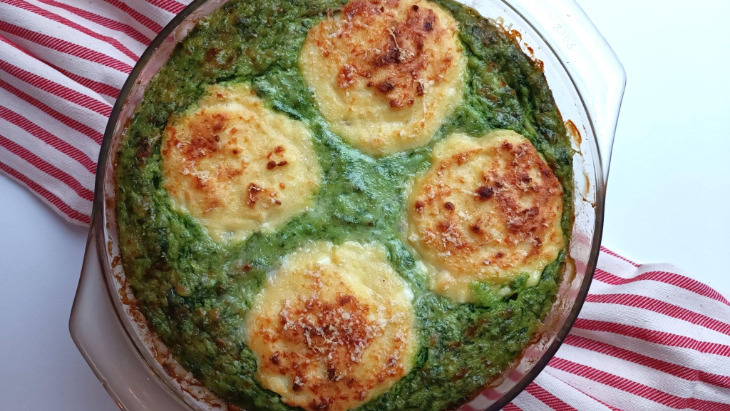 Potato Spinach Fongos with Cheese Recipe | Aish