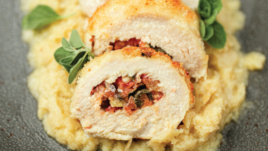 Chicken Roulade with Chickpea Mash | Aish