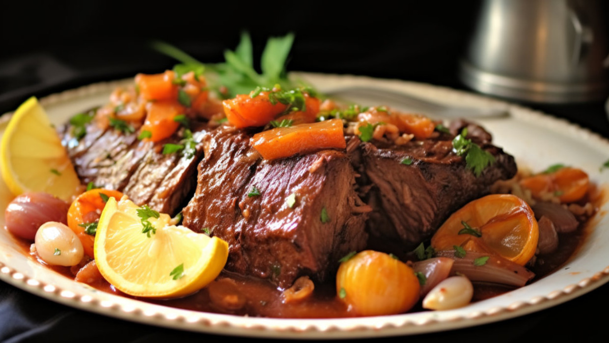 Classic Pot Roast with Ras El Hanout with Dried Fruit Couscous | Aish